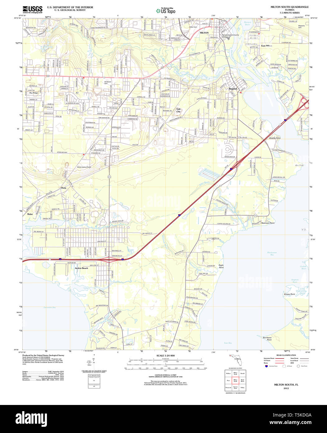 Mappa di milton florida immagini e fotografie stock ad alta risoluzione ...