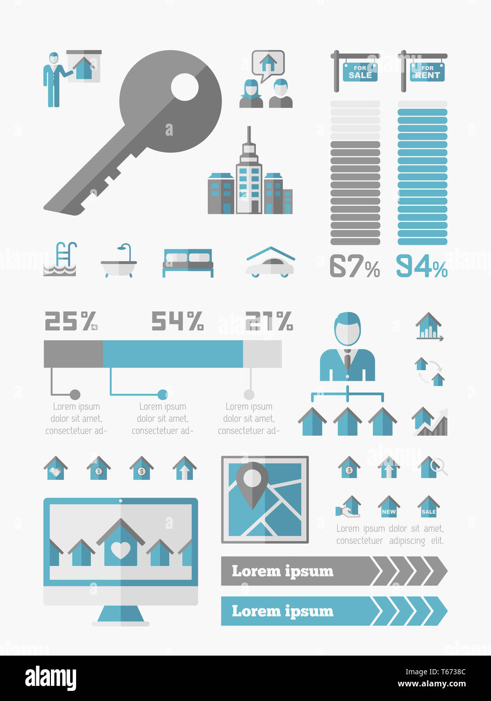 Pie chart real estate infographic immagini e fotografie stock ad alta ...
