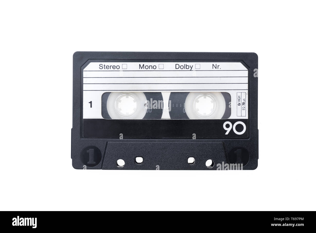 Isolato sul nastro audio bianco usato vecchio immagini e fotografie ...