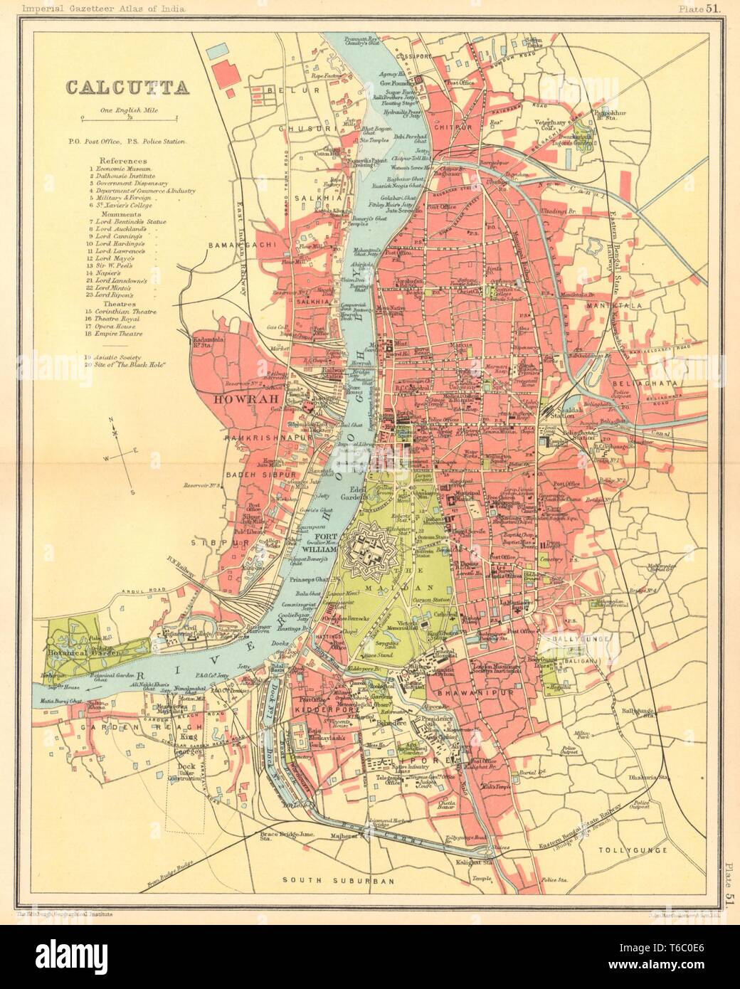 Mappa antica di calcutta immagini e fotografie stock ad alta risoluzione - Alamy