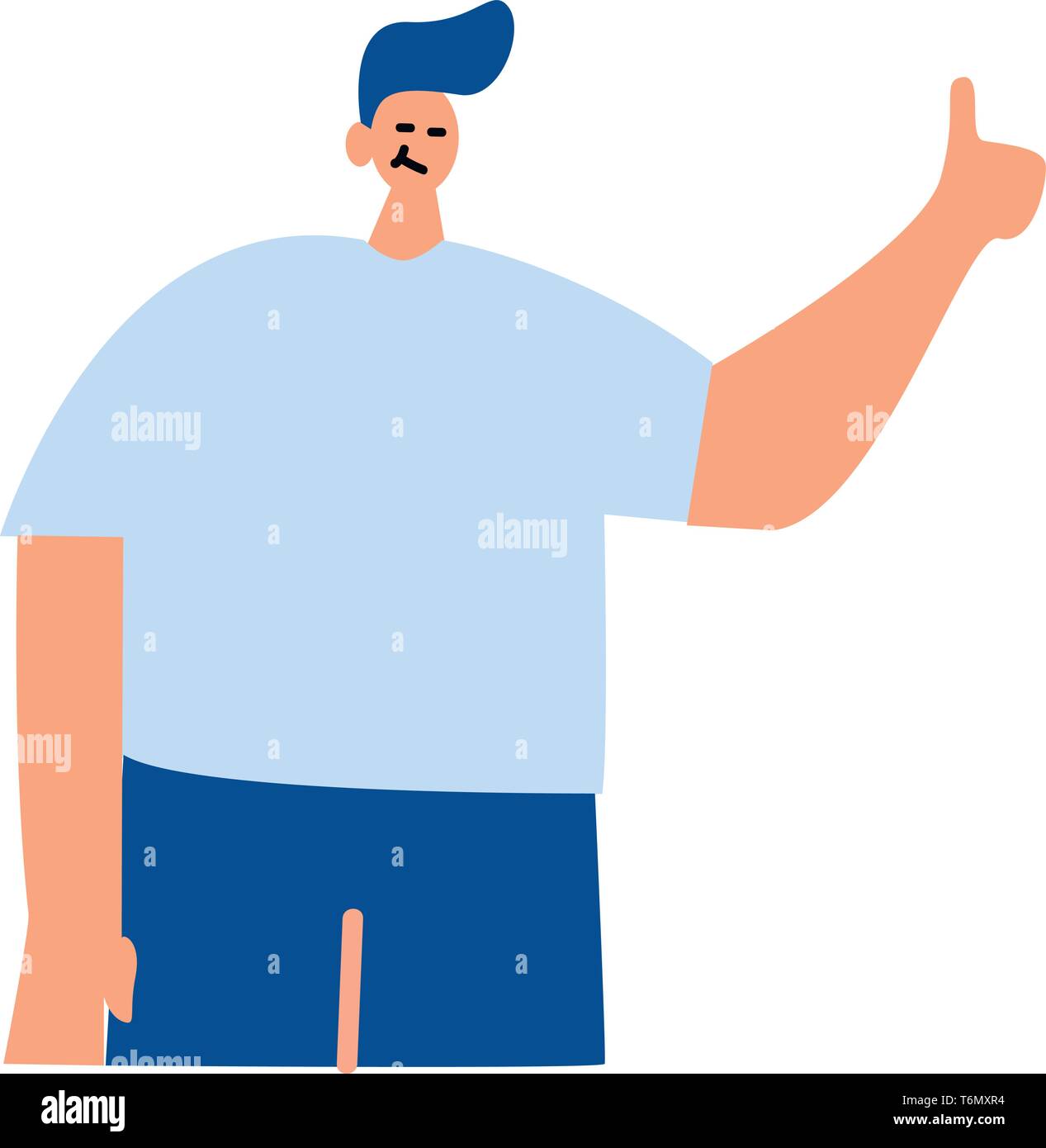 Uomo con testa piccola e grande corpo di vettore illustrazione su ...