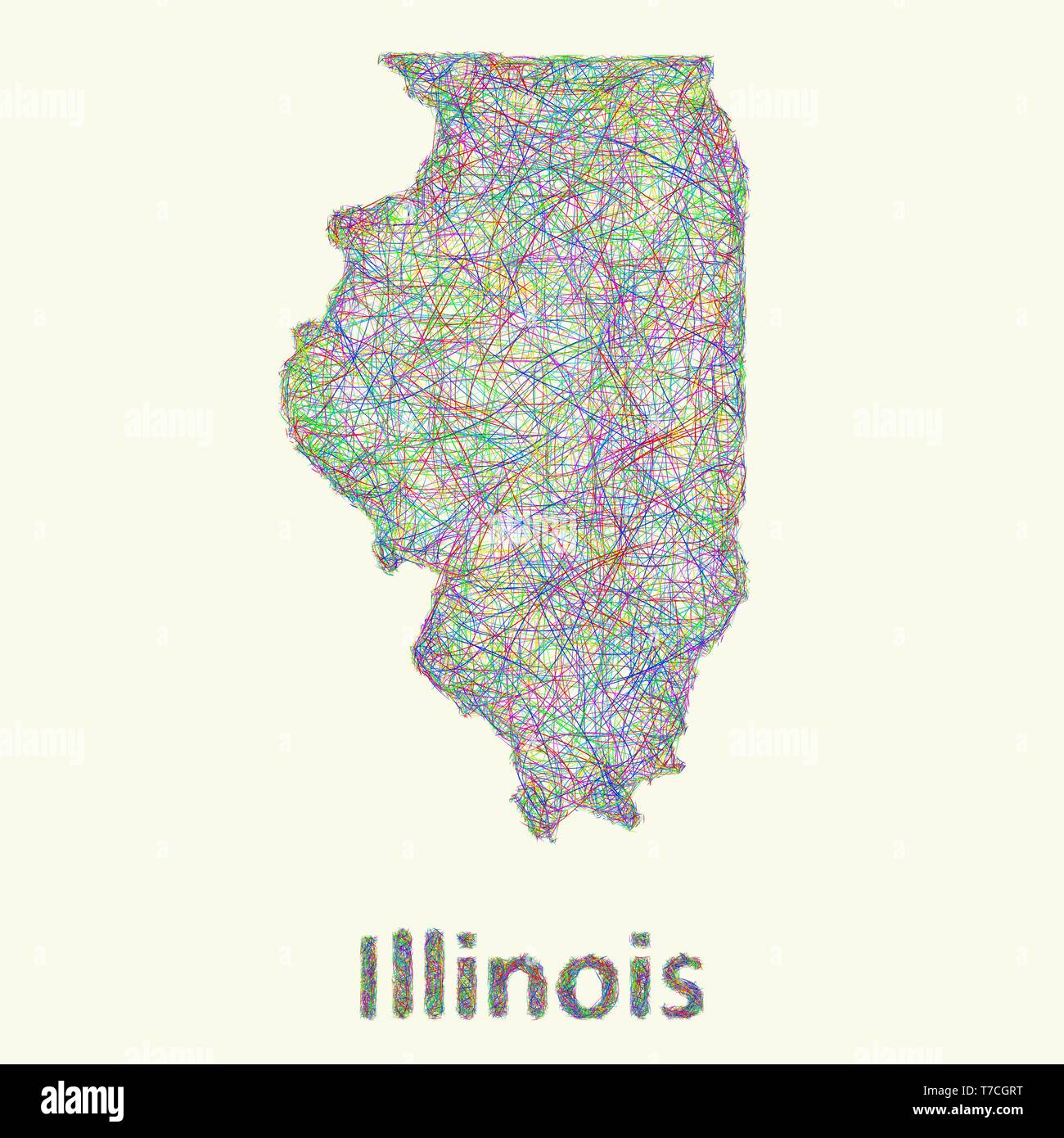 Mappa dell'illinois Immagini Vettoriali Stock - Alamy