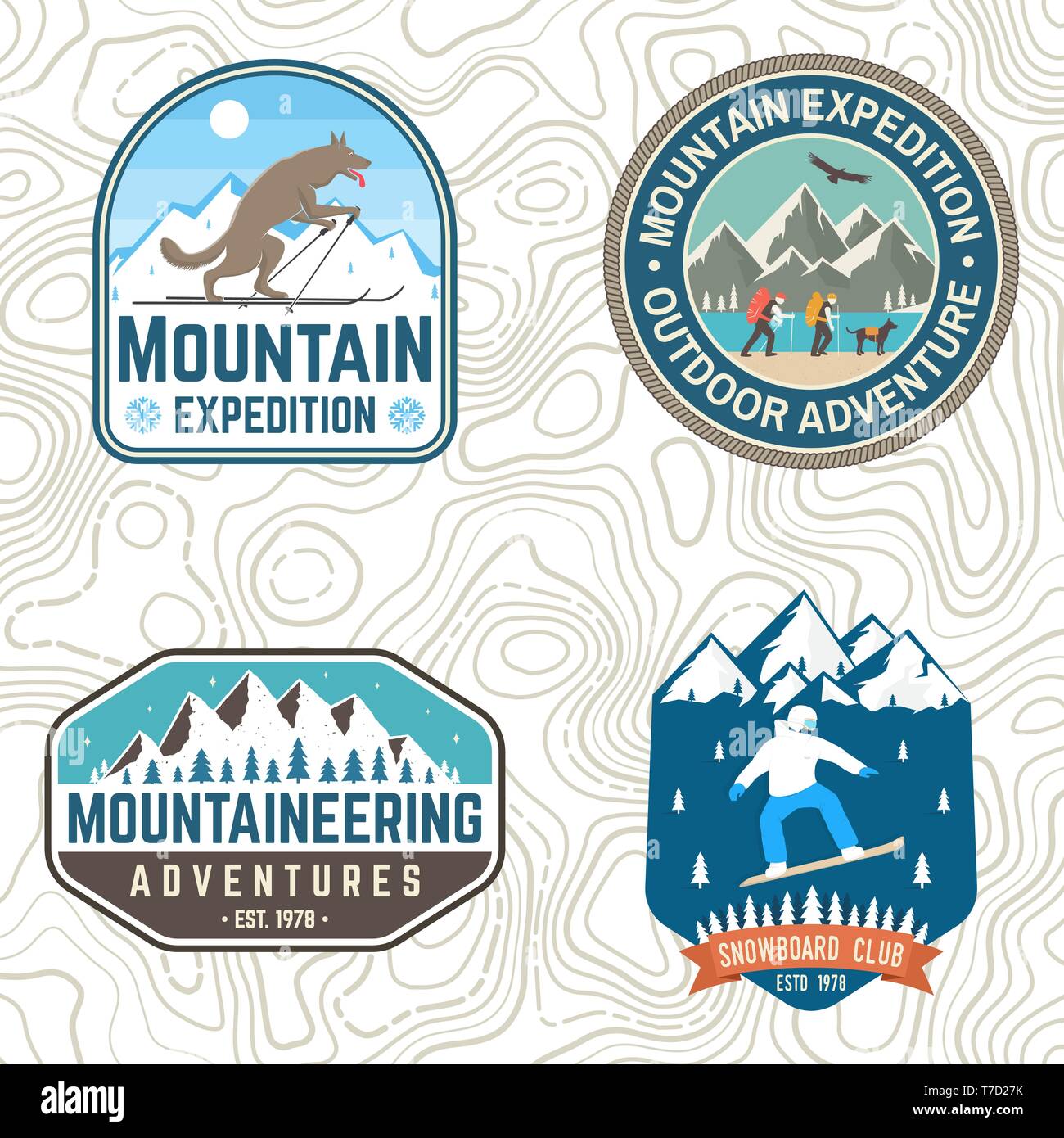 Alpinisti che scalano una vetta alpina Immagini Vettoriali Stock - Alamy