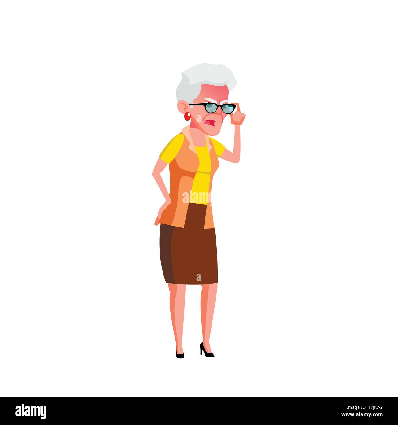 Caucasian vecchia donna vettore. Le persone anziane. Senior Persona ...