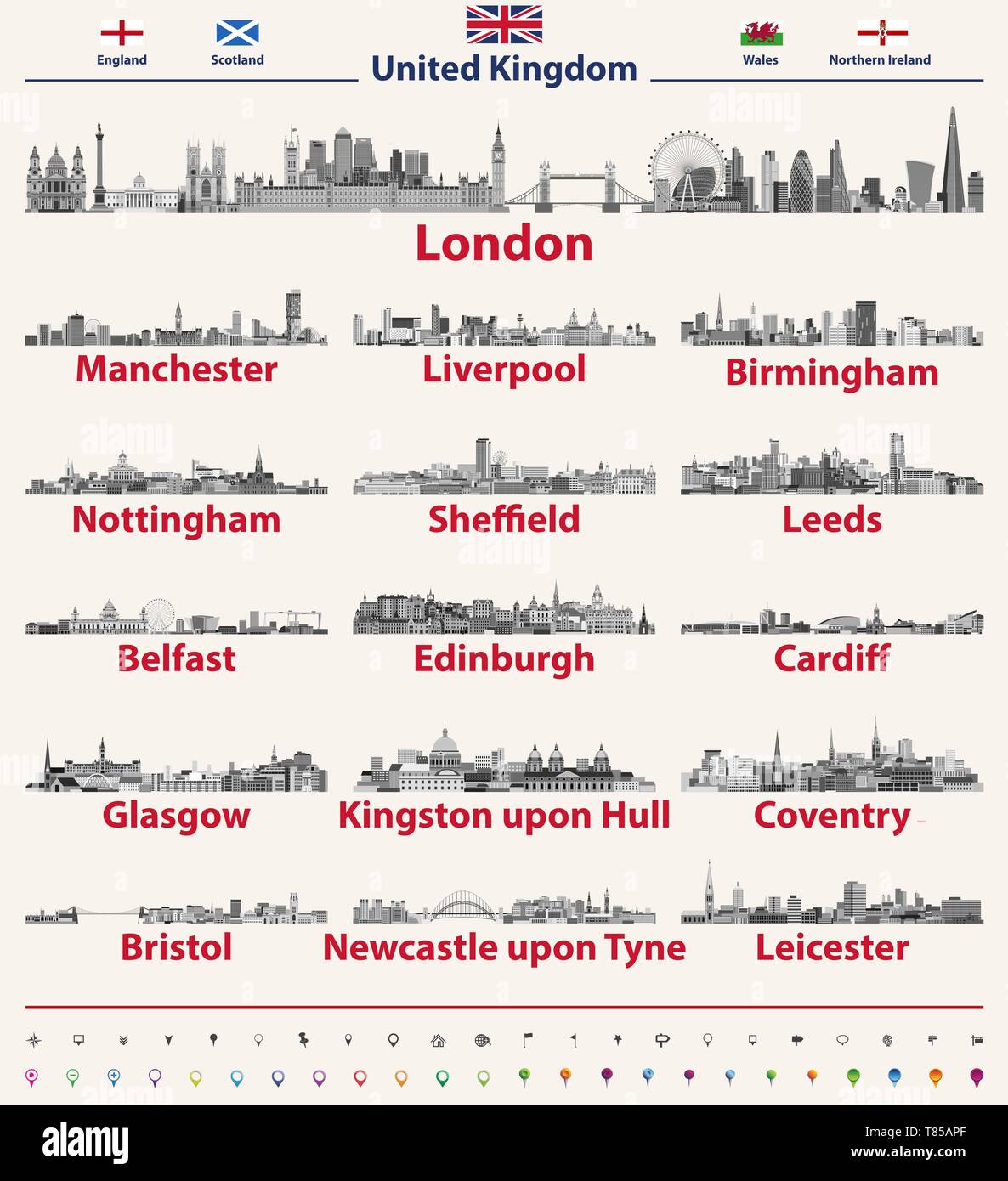 Simbolo del regno unito Immagini Vettoriali Stock - Alamy