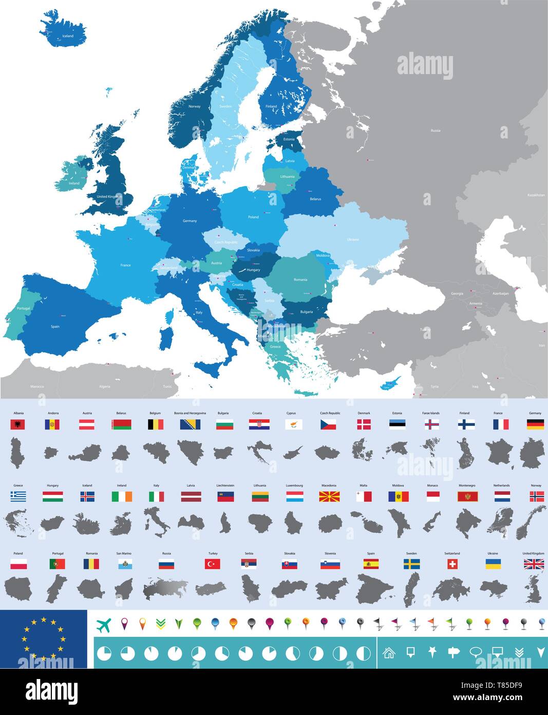 Mappa europa Immagini Vettoriali Stock - Alamy