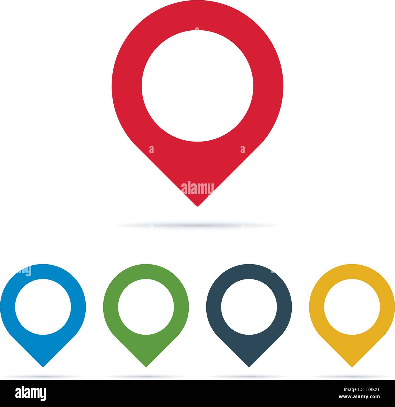 Mappa i simboli di pin su sfondo bianco. Vettore di mappatura delle ...
