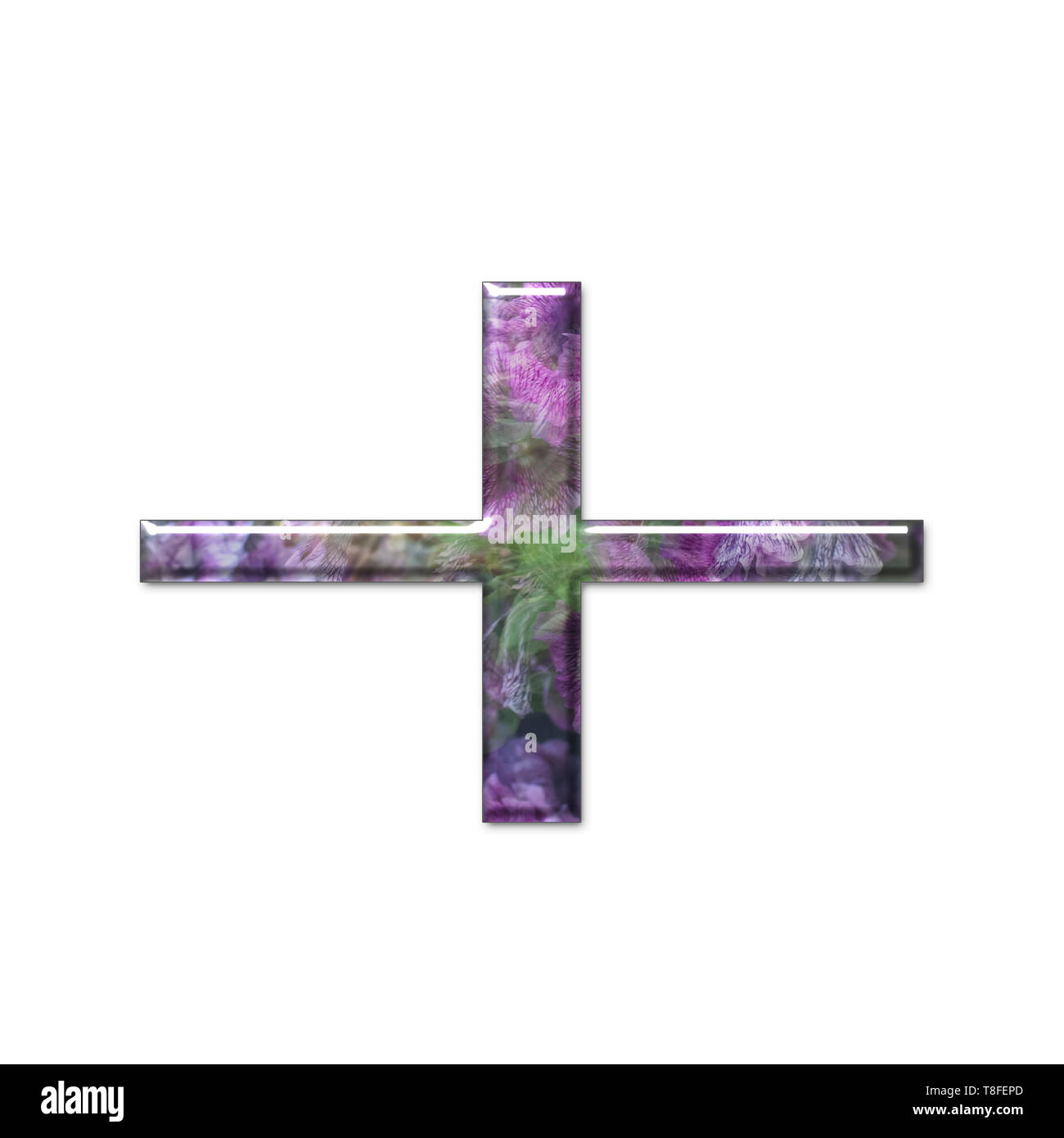 Il simbolo più (+). Parte di una serie di lettere, numeri e simboli di ...