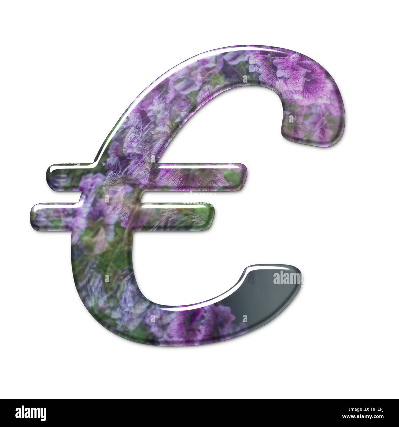 Il simbolo dell'Euro. Parte di una serie di lettere, numeri e simboli ...