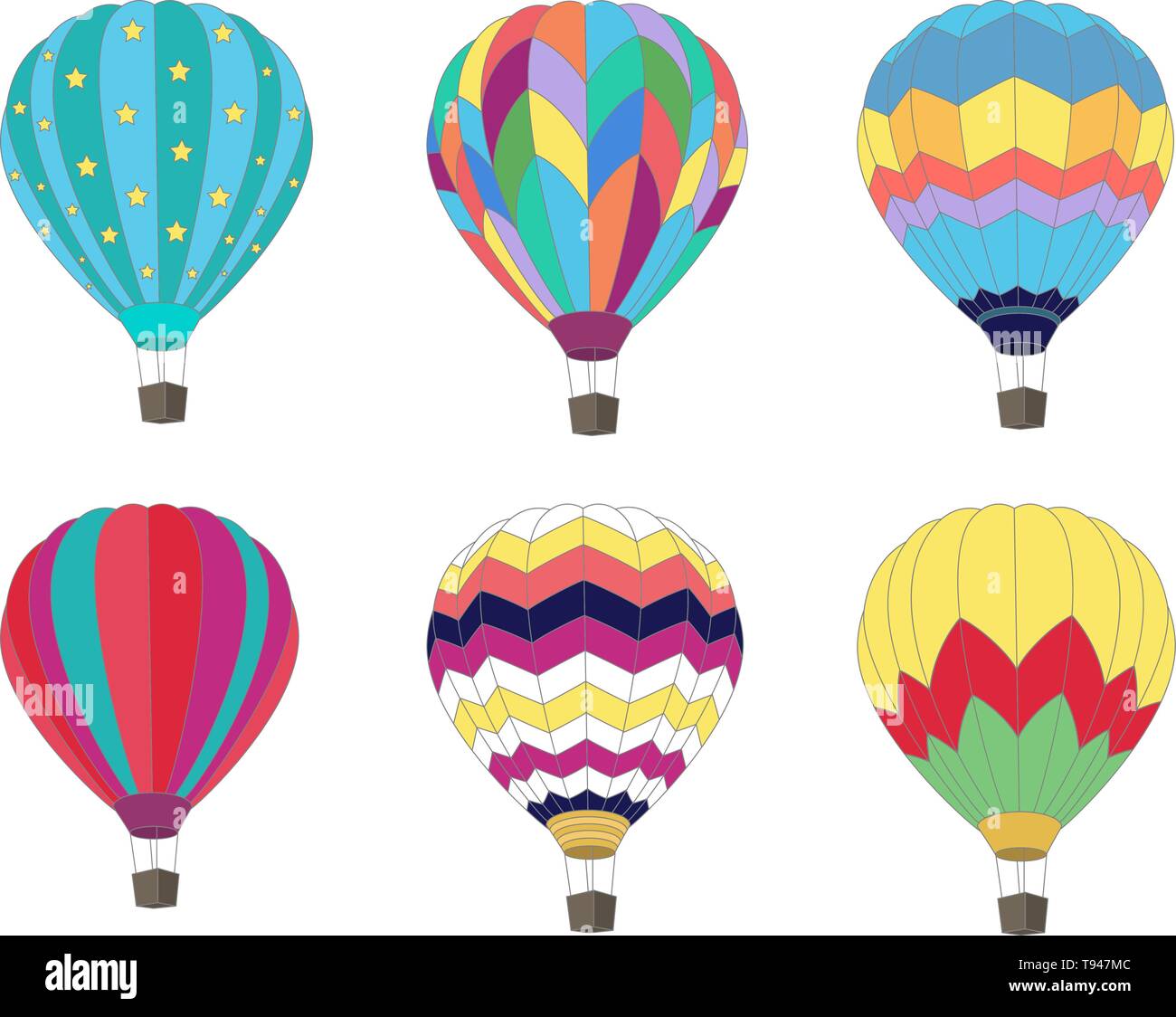 Disegno della linea mongolfiera Immagini Vettoriali Stock - Alamy