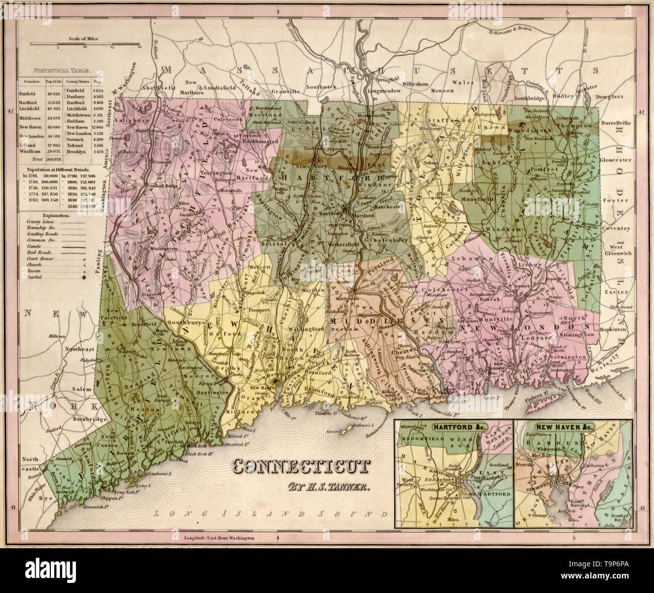 Connecticut map immagini e fotografie stock ad alta risoluzione - Alamy