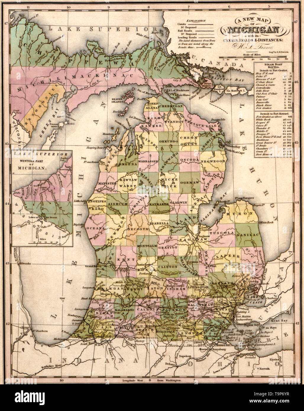 Michigan state map immagini e fotografie stock ad alta risoluzione - Alamy