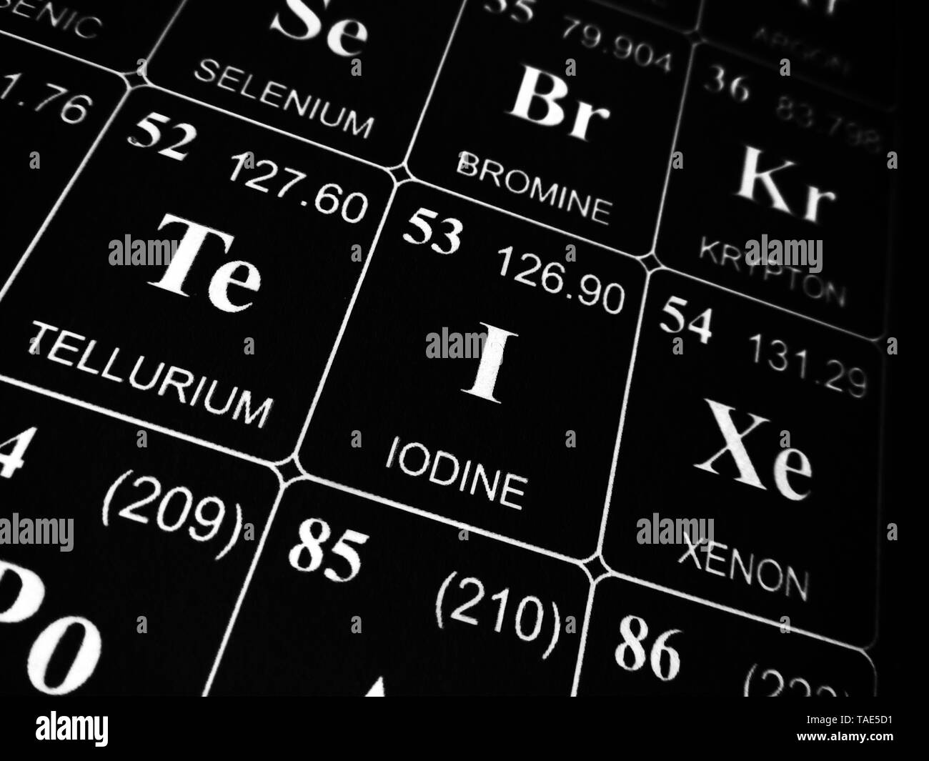 Simbolo di iodio tavola periodica immagini e fotografie stock ad alta ...