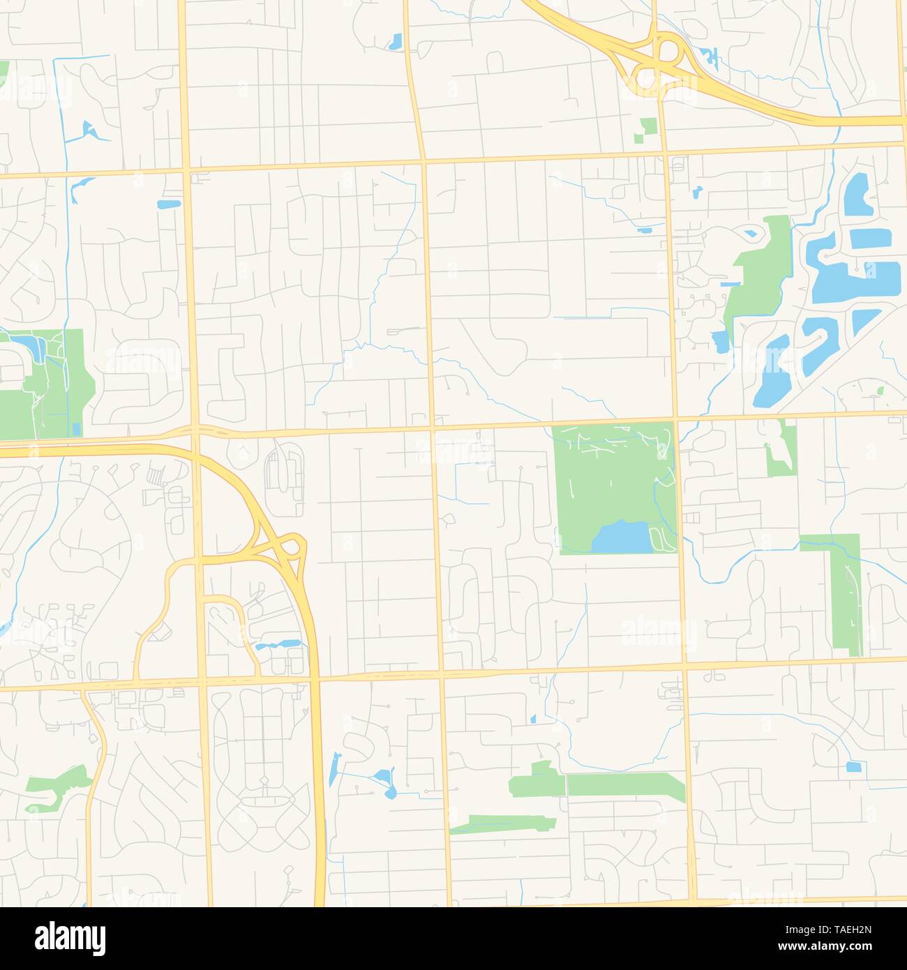 Il vettore vuoto mappa di Troy, Michigan, Stati Uniti d'America, mappa ...