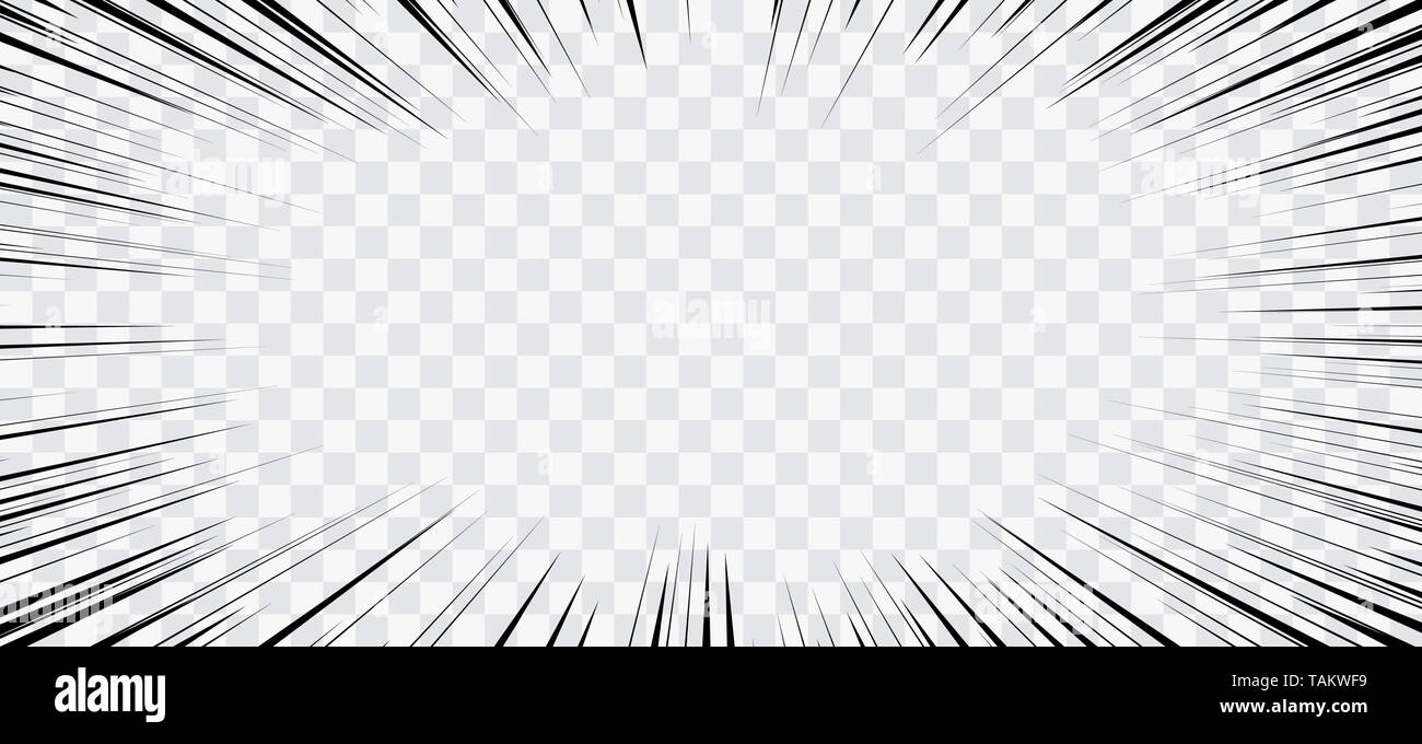 Fumetto linee di azione. Le linee di velocità telaio Manga. Cartoon ...