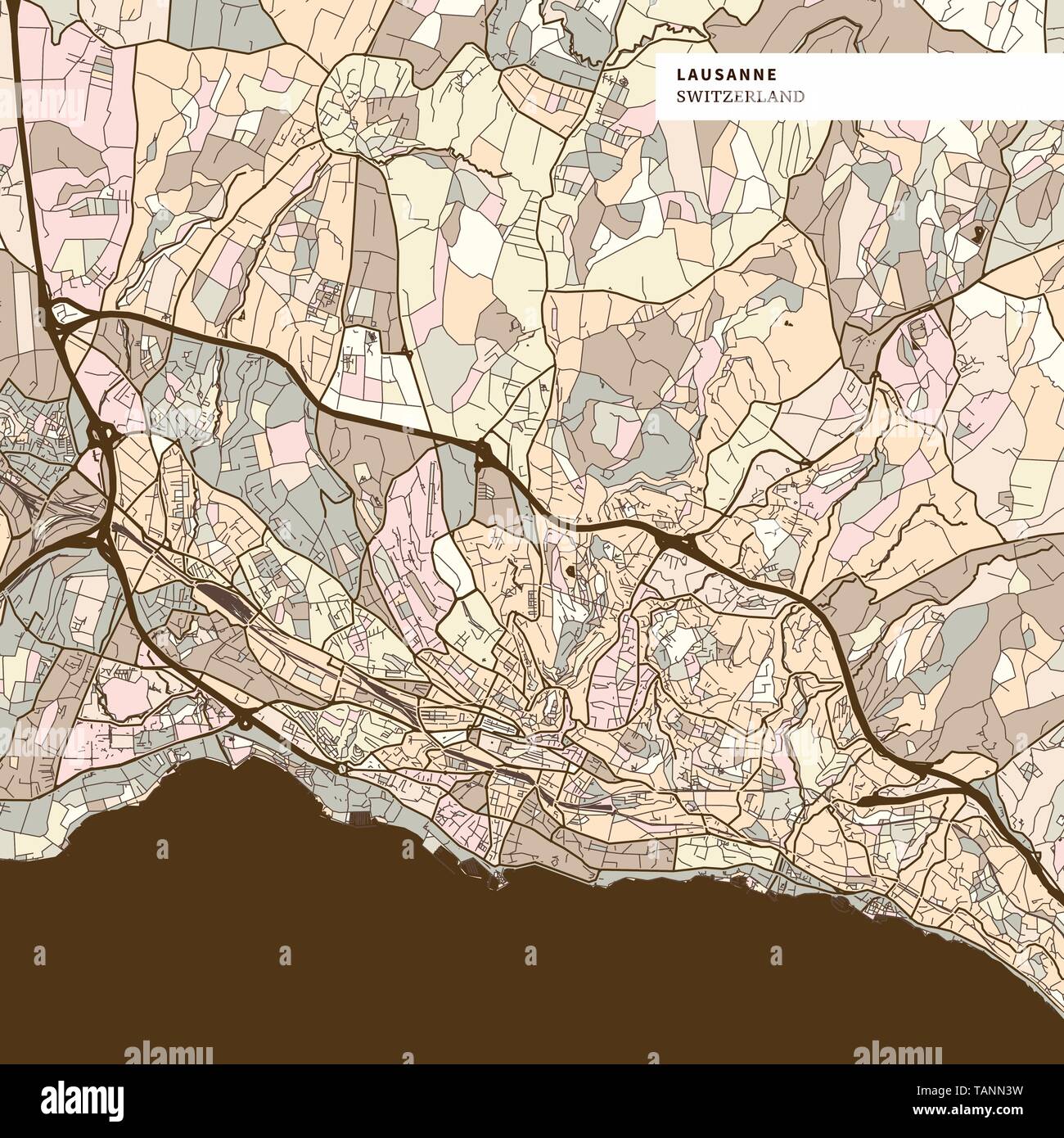 Mappa di losanna Immagini Vettoriali Stock - Alamy