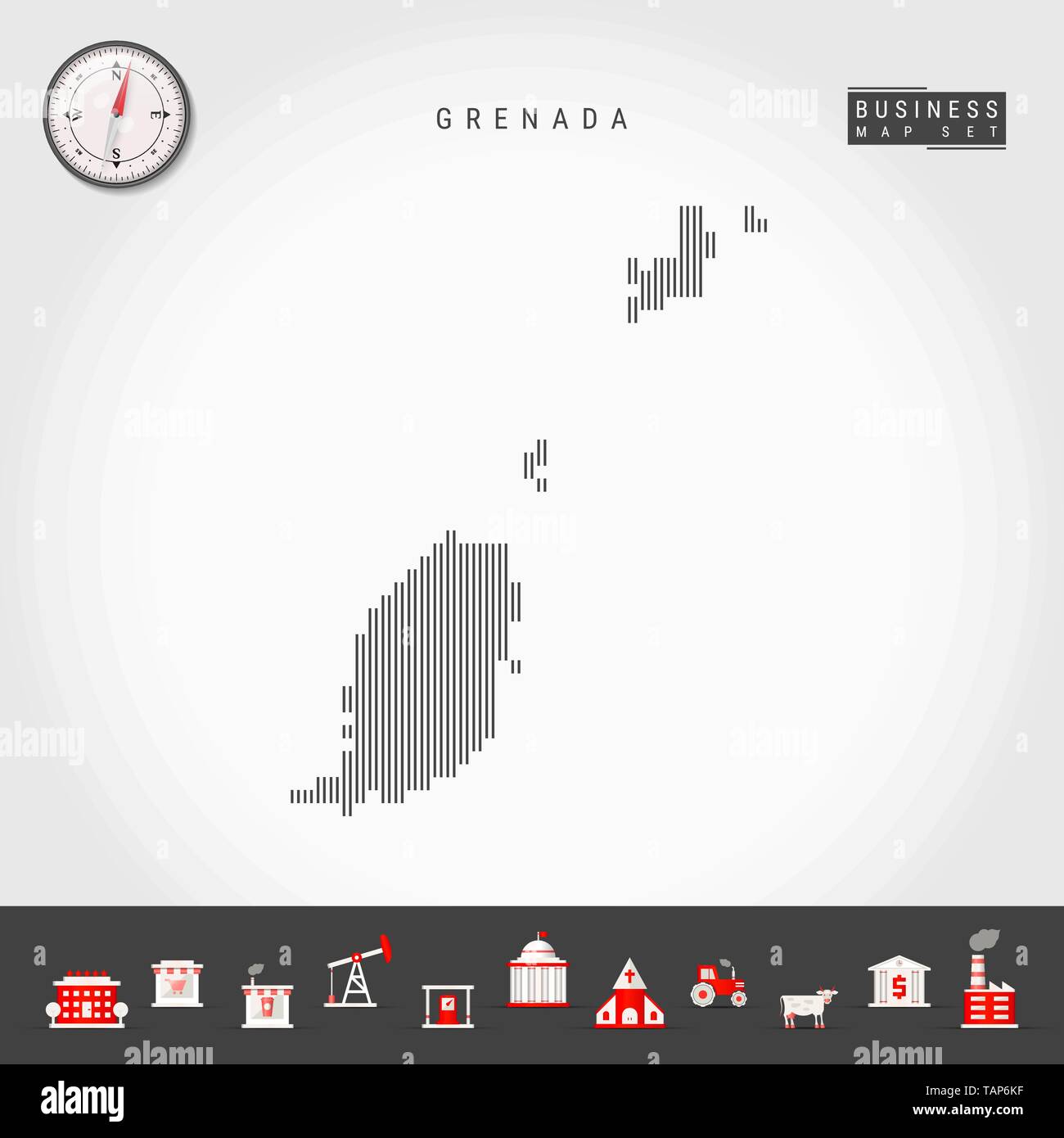 Grenada mappa scalabile immagini e fotografie stock ad alta risoluzione ...