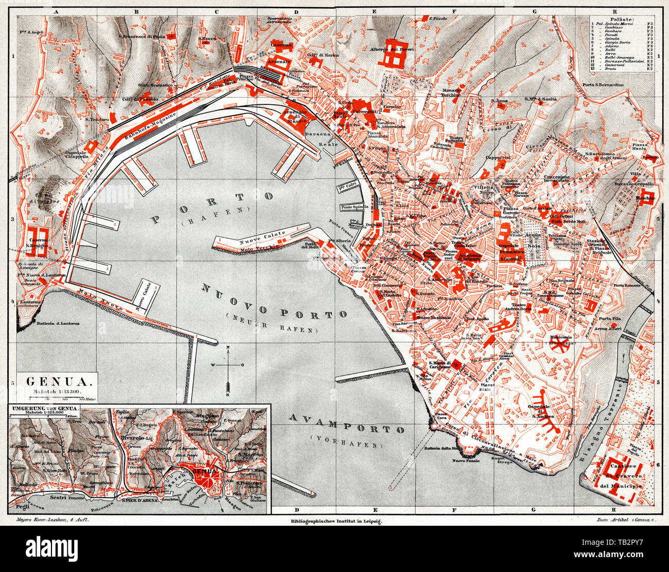 Mappa d'epoca di genova immagini e fotografie stock ad alta risoluzione - Alamy