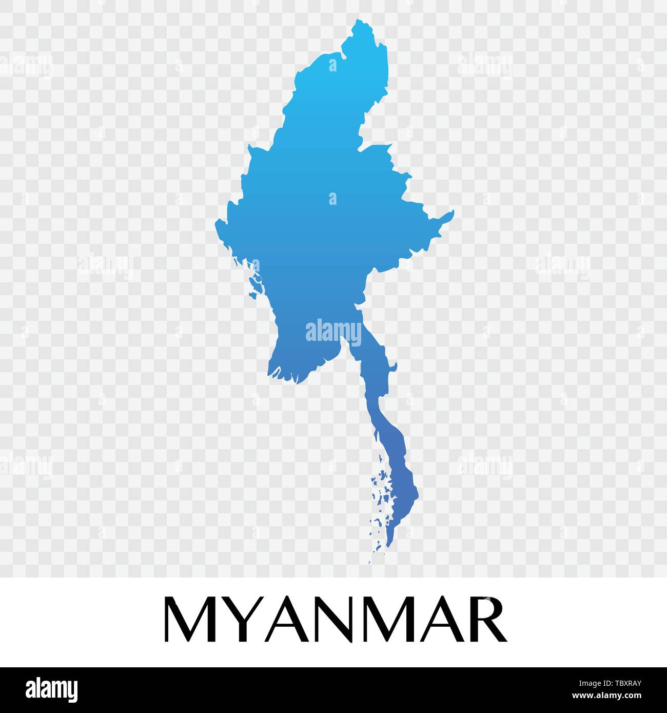 Mappa del myanmar Immagini Vettoriali Stock - Alamy
