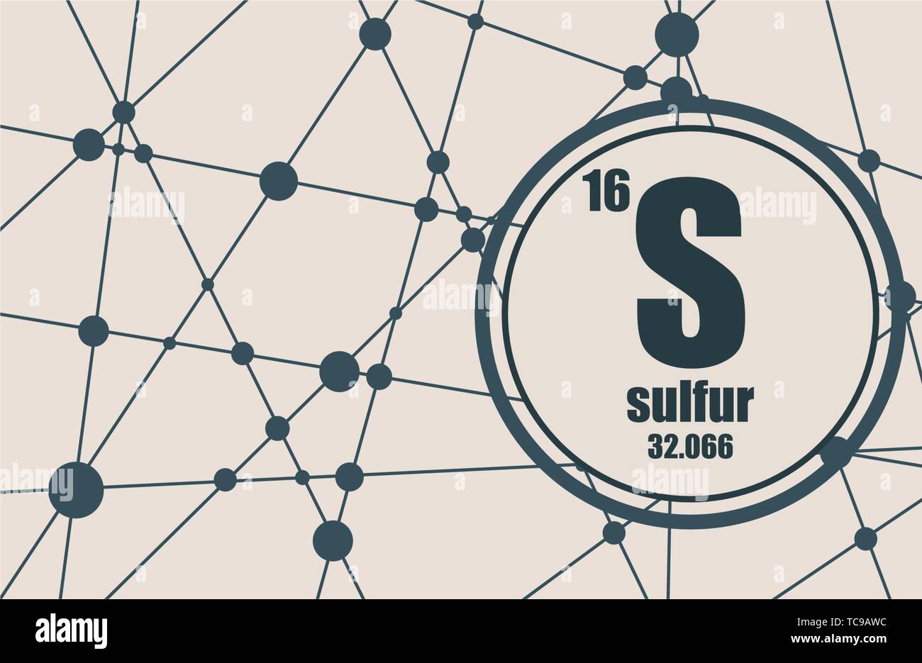 Simbolo di zolfo tavola periodica Immagini Vettoriali Stock - Alamy