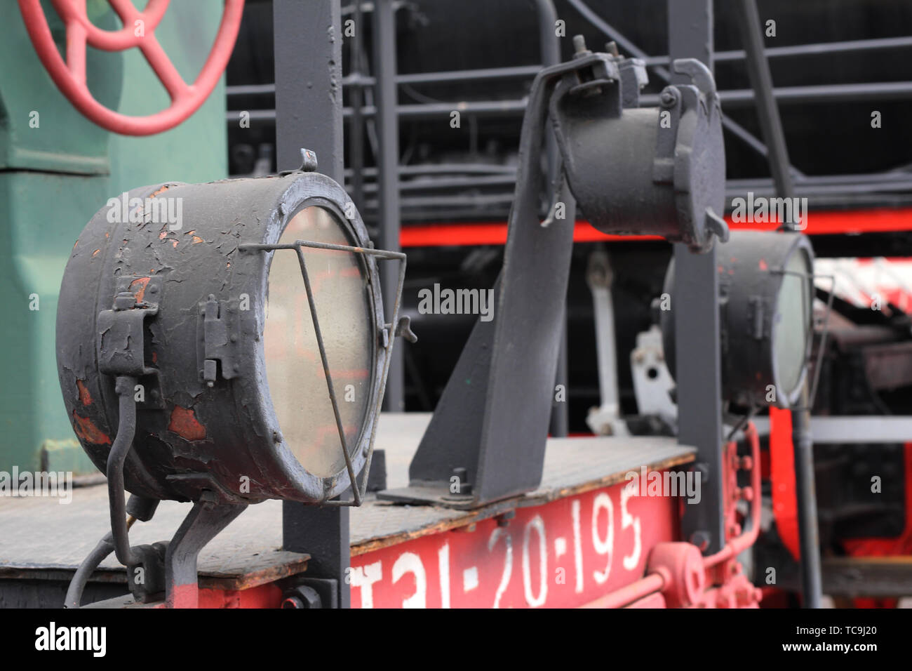 Mosca, RF, 17.03.2019: Museo delle locomotive a vapore a Mosca. Retrò ...