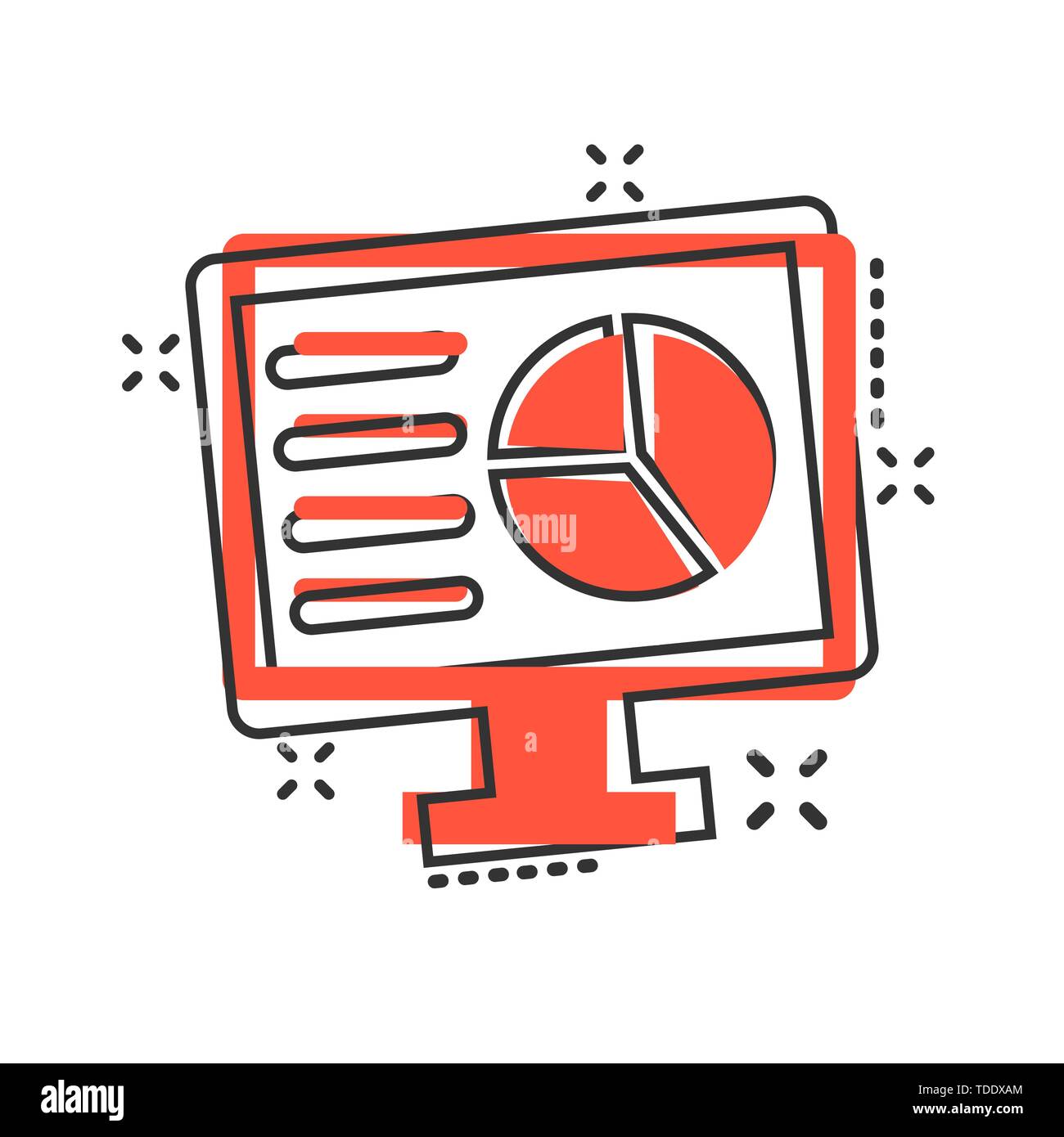 Il monitoraggio analitico icona in stile fumetto. Diagramma vettoriale ...