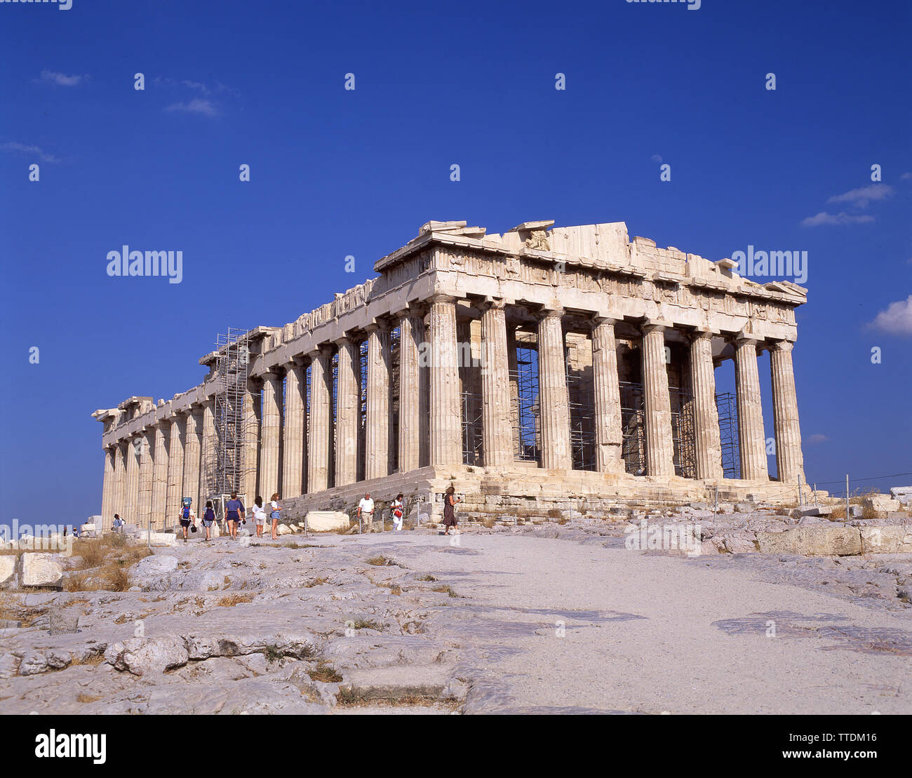 Il Partenone, dall'Acropoli di Atene Atene (Athina), il centro di Atene ...