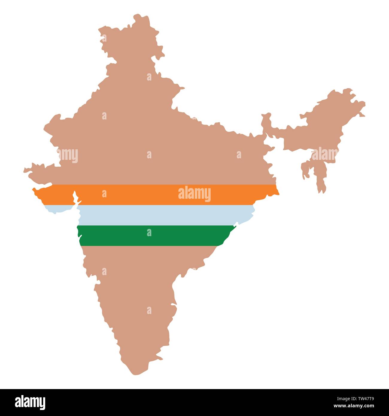 Mappa di india tricolore Immagini senza sfondo e Foto Stock ritagliate ...