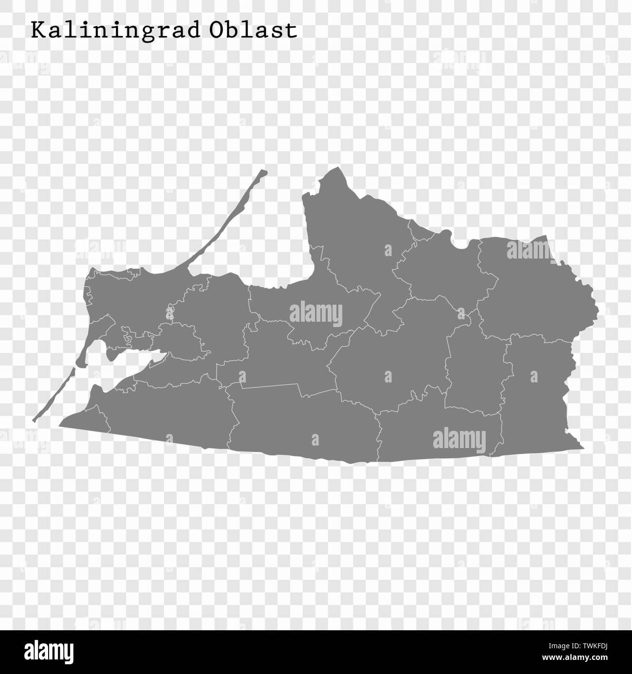 Alta qualità mappa della regione di Kaliningrad è una regione della ...