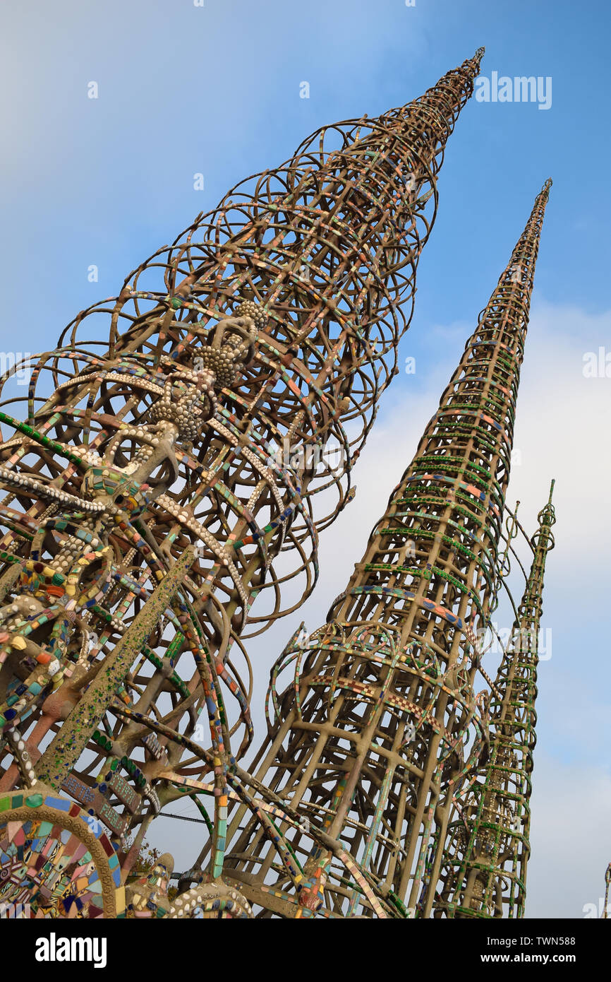 The watts towers los angeles immagini e fotografie stock ad alta ...