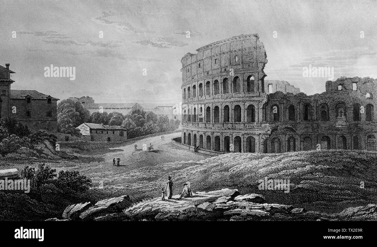 Colosseo di roma disegno Foto e Immagini Stock in Bianco e Nero - Alamy