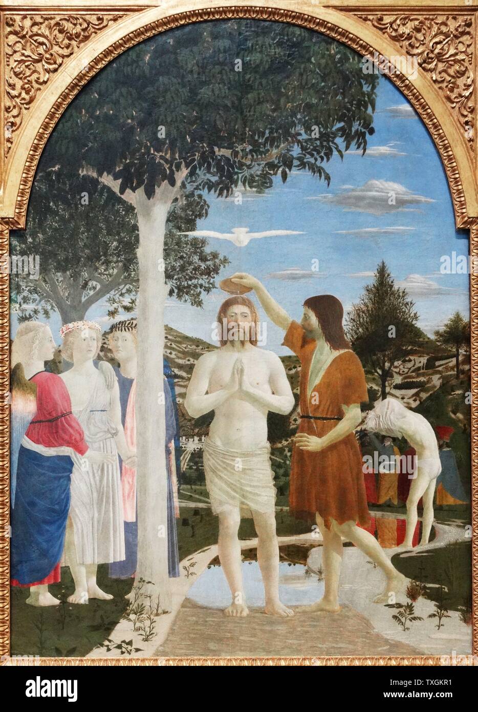 Pittura intitolato " Il Battesimo di Cristo di Piero della Francesca ...