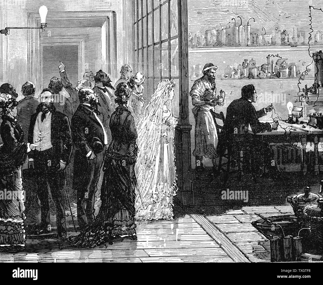 Alva edison inventore del fisico americano 1847 1931 sperimentando ...