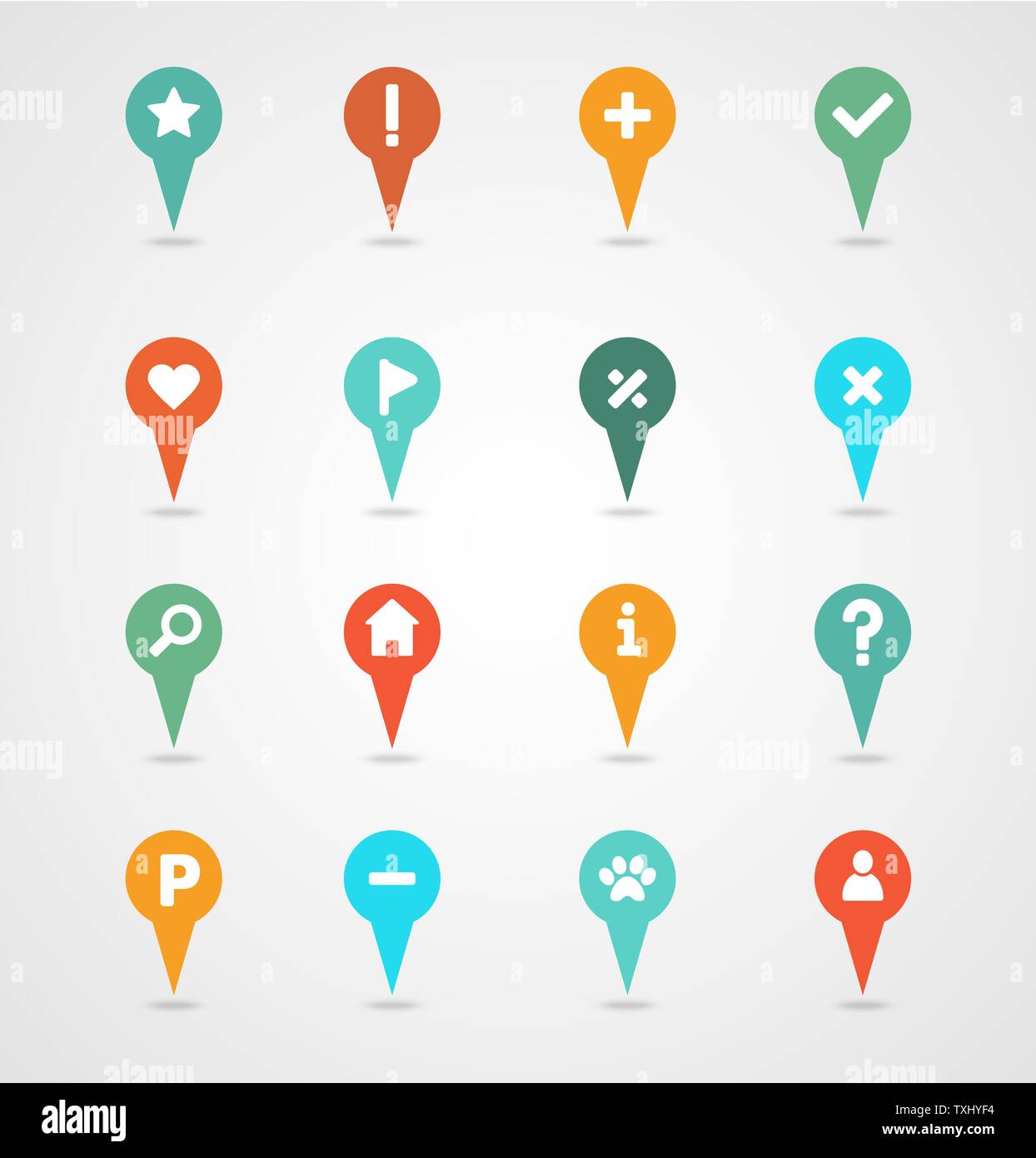 Pin mappa icon set. Puntatore Mappa. I marcatori mappa. Destinazione ...