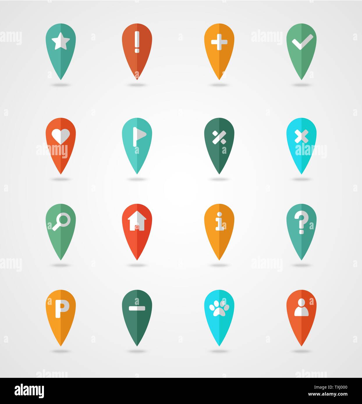Pin mappa icon set. Puntatore Mappa. I marcatori mappa. Destinazione ...