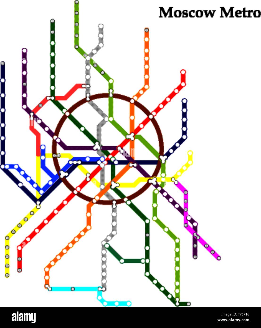 Rete di collegamenti della mappa della stazione di trasporto ...