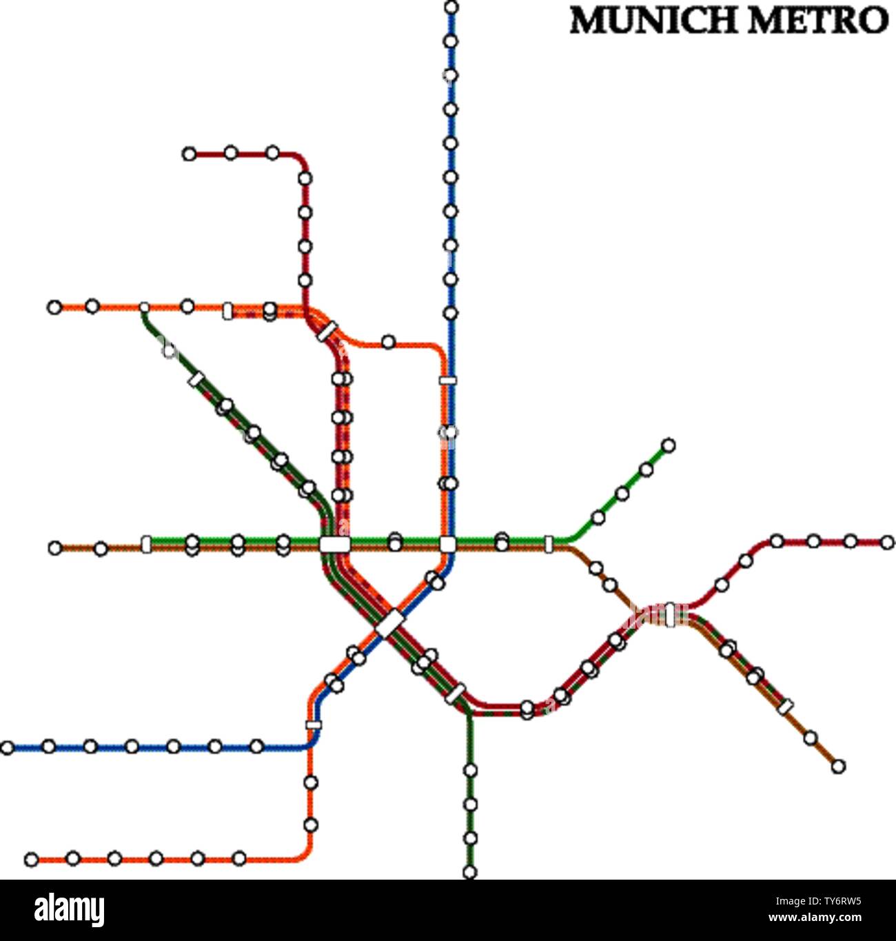 Mappa della metropolitana di Monaco di Baviera, la metropolitana, il ...