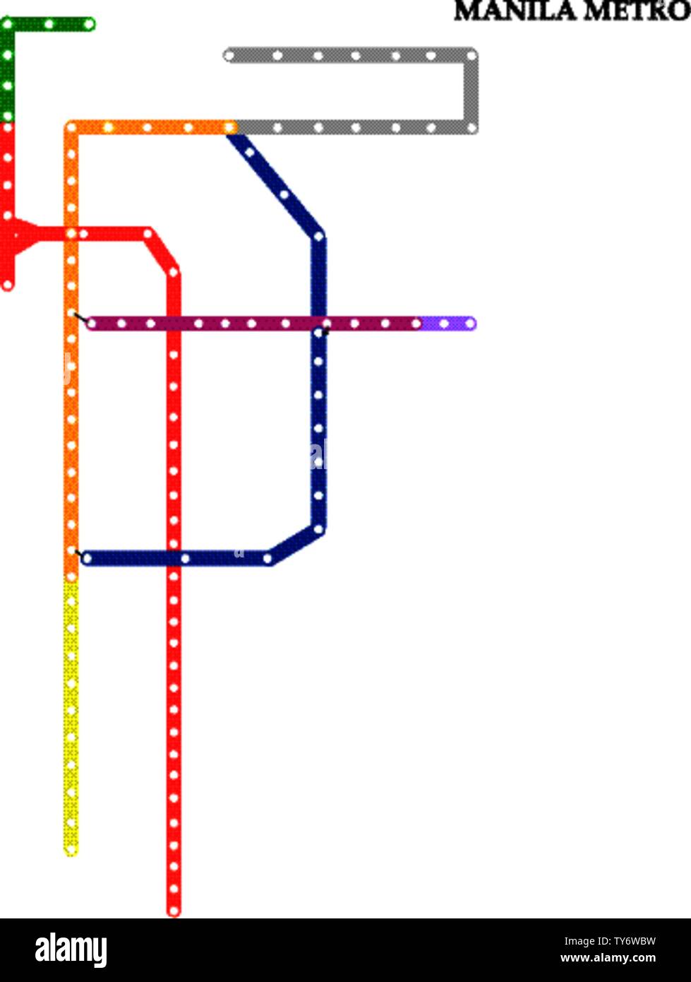 Mappa della metropolitana di Manila, la metropolitana, il modello della ...