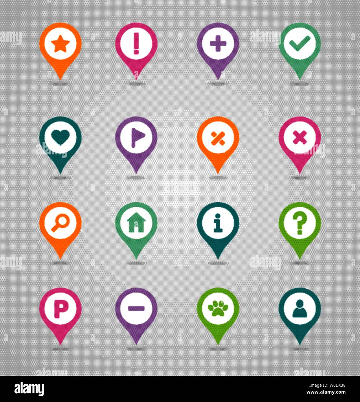 Pin mappa icon set. Puntatore Mappa. I marcatori mappa. Destinazione ...