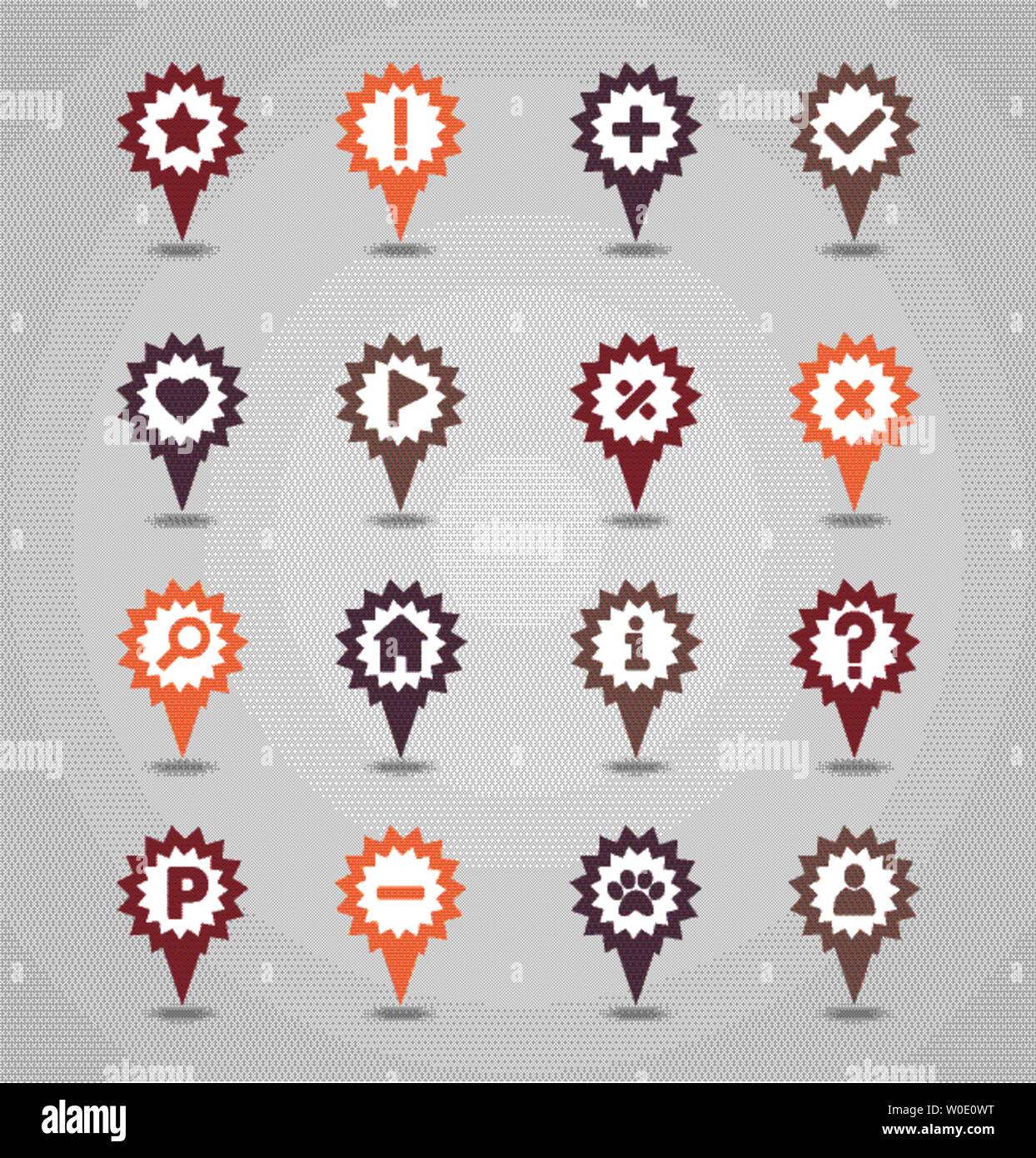 Pin mappa icon set. Puntatore Mappa. I marcatori mappa. Destinazione ...