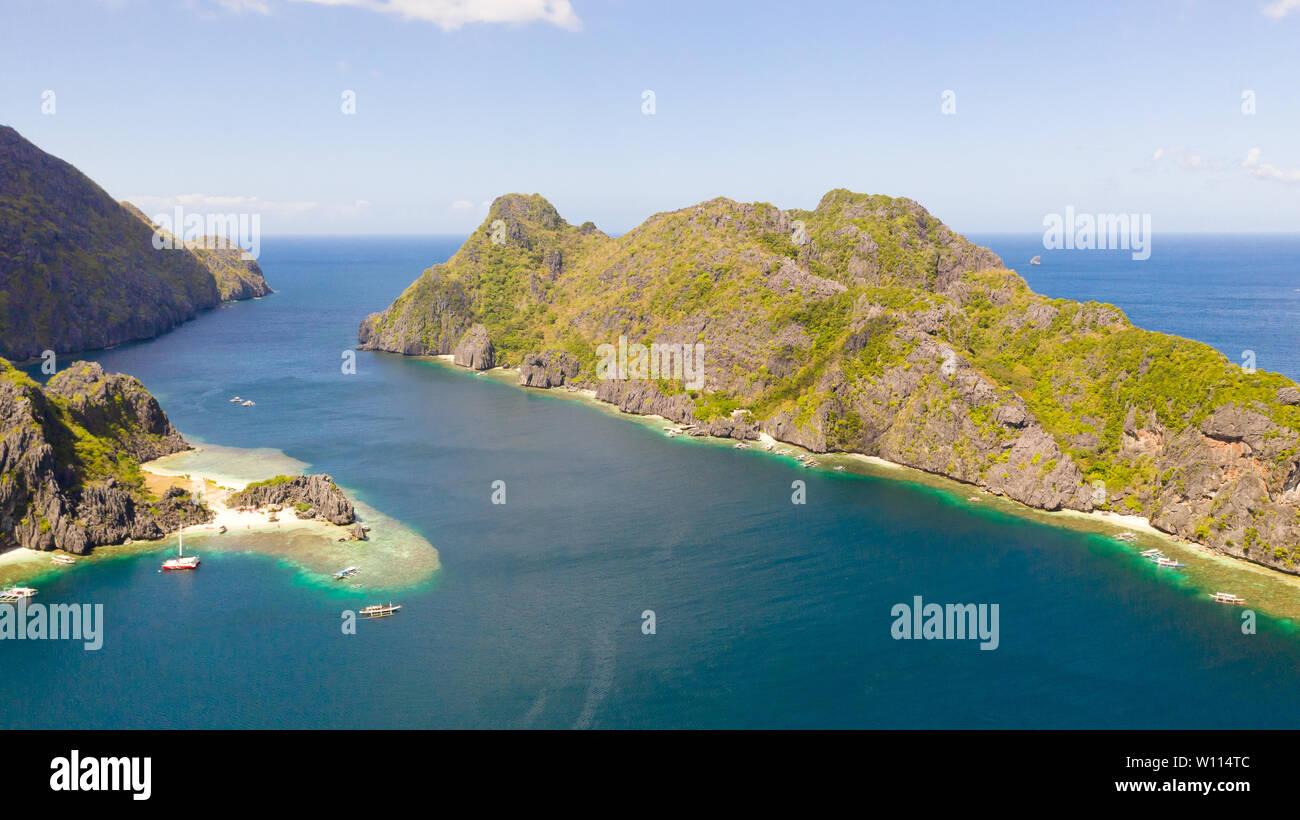 Seascape con isole tropicali. El Nido Palawan Parco Nazionale delle ...