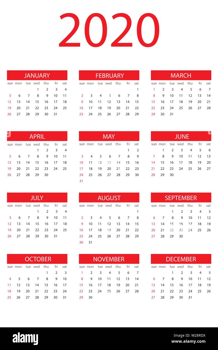 Formato del calendario Immagini Vettoriali Stock - Alamy