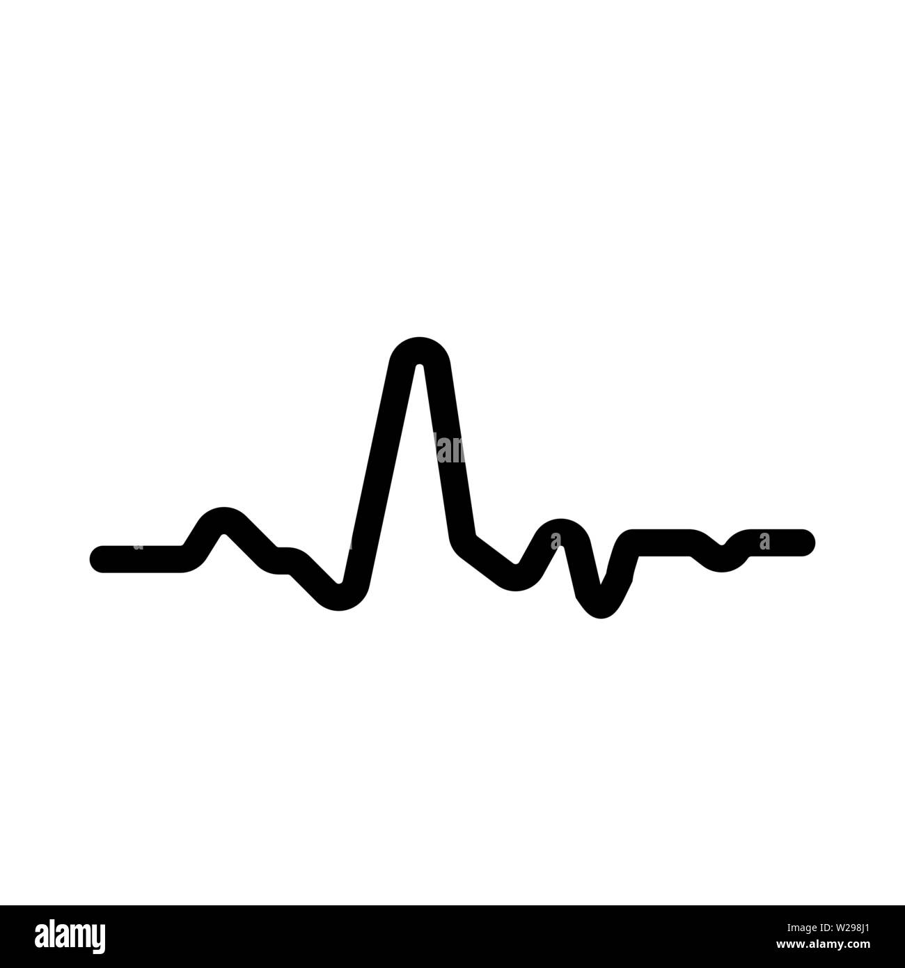 Elettrocardiogramma ECG heartbeat linea ritmica icona grafico. EKG ...