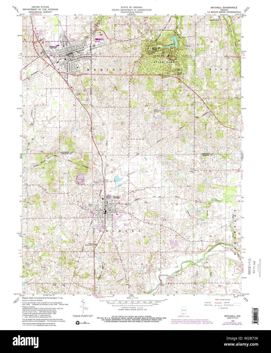 Mappa mitchell dell'indiana immagini e fotografie stock ad alta ...