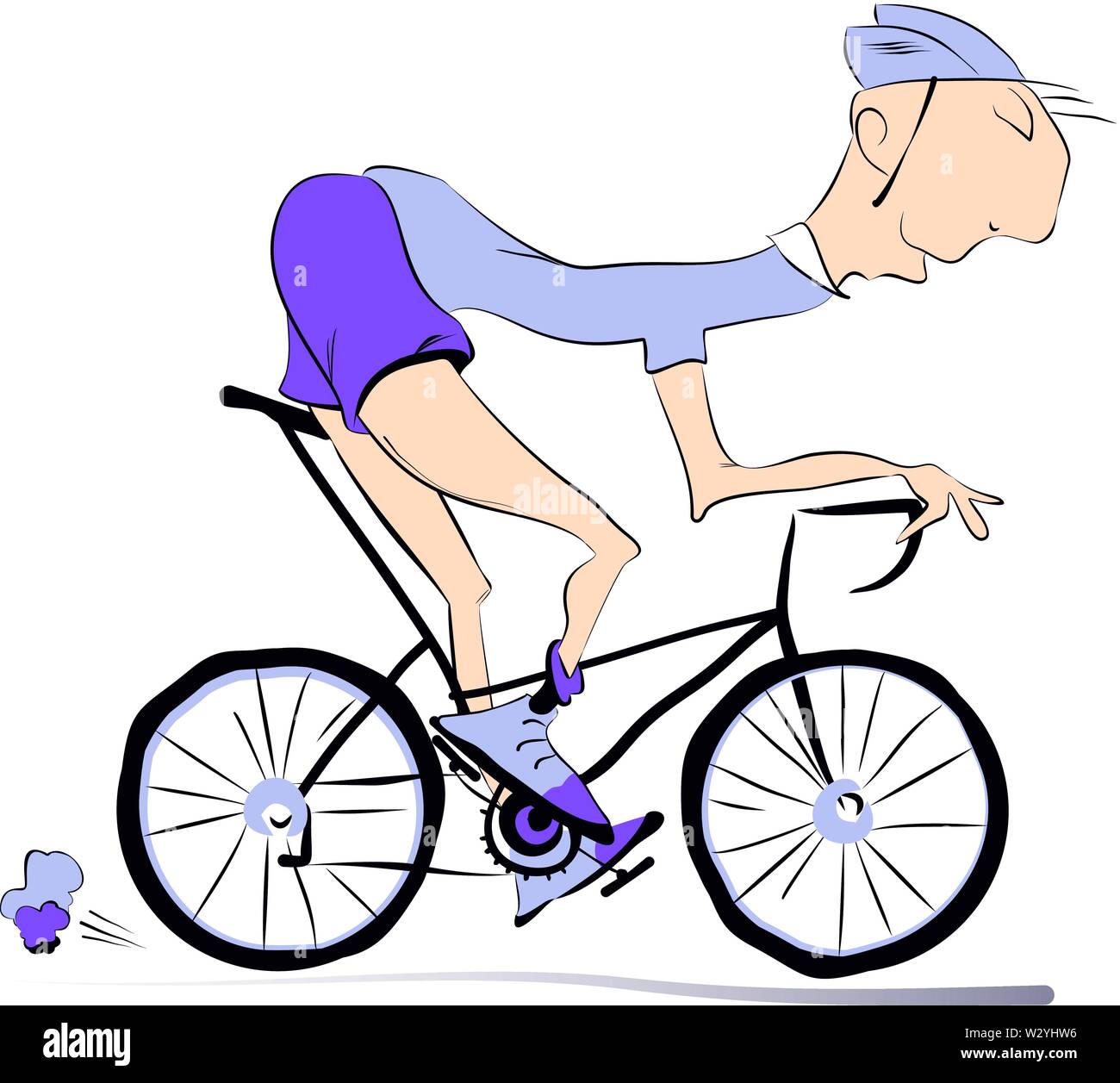Vector Illustration Cartoon Cyclist Immagini e Fotos Stock - Alamy