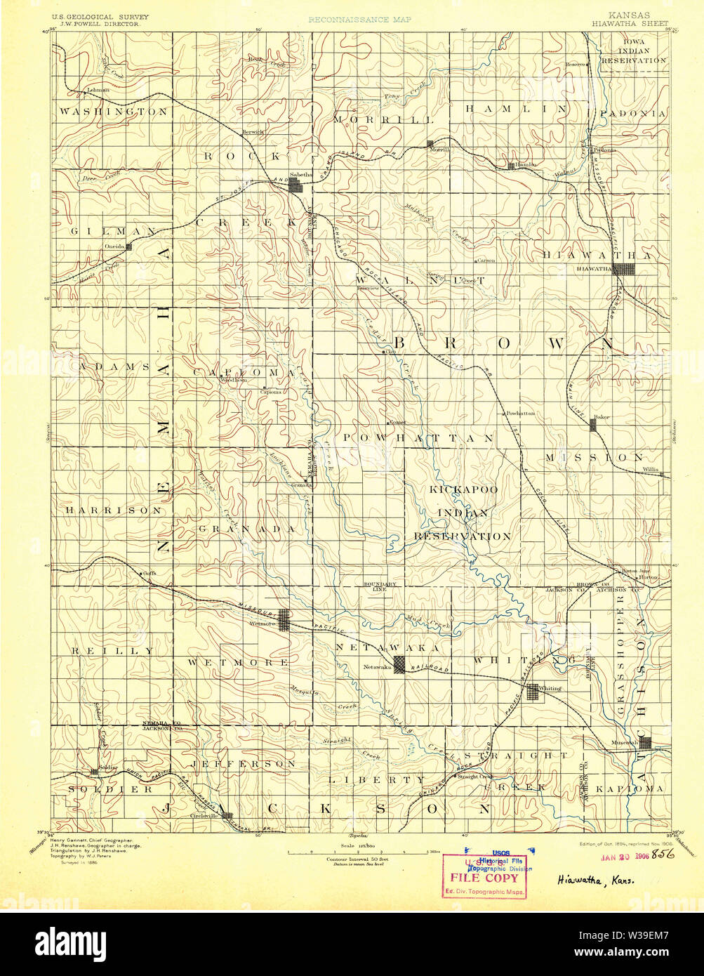 Mappa di hiawatha kansas immagini e fotografie stock ad alta ...