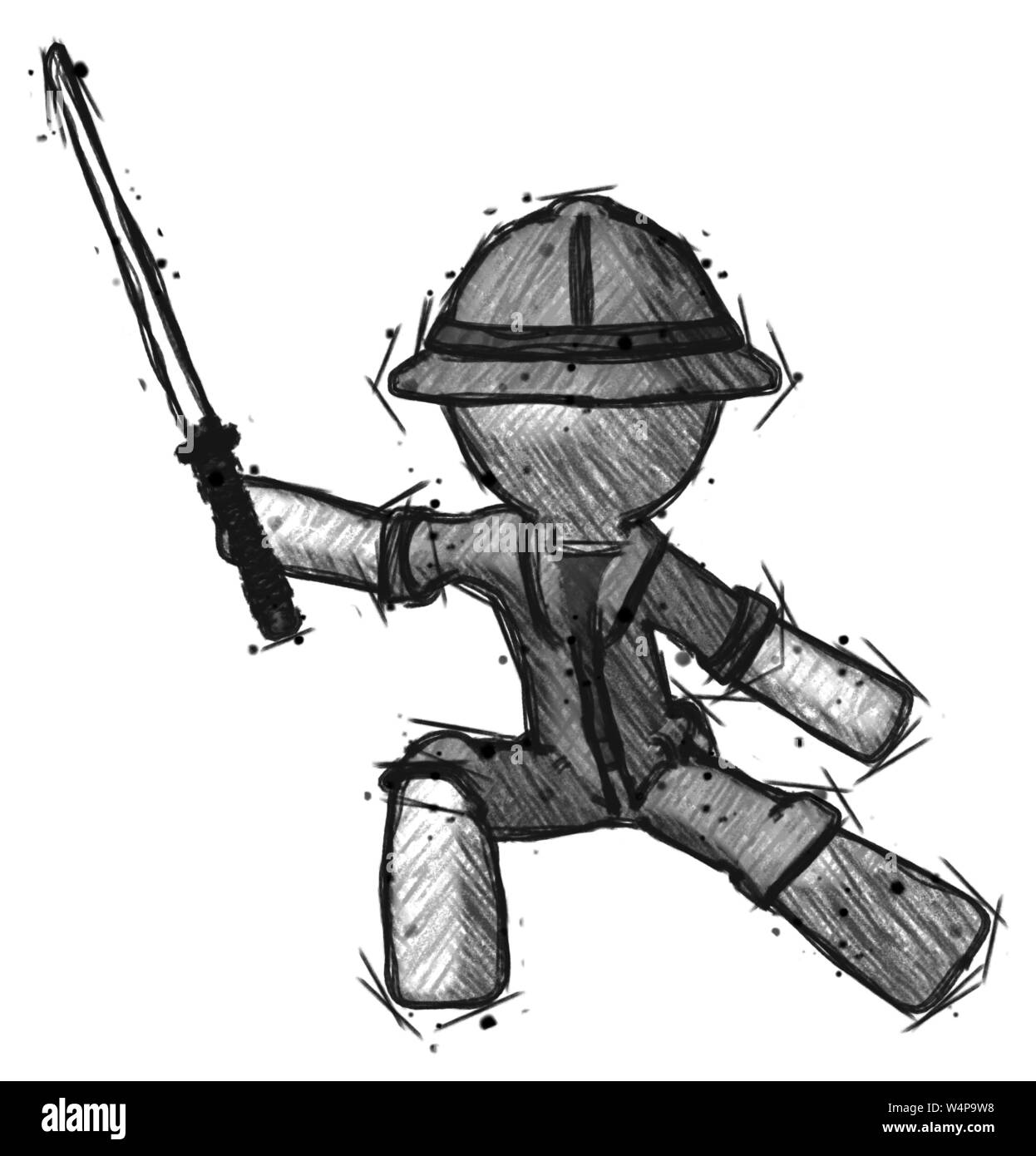 Samurai warrior drawing katana sword Foto e Immagini Stock in Bianco e ...