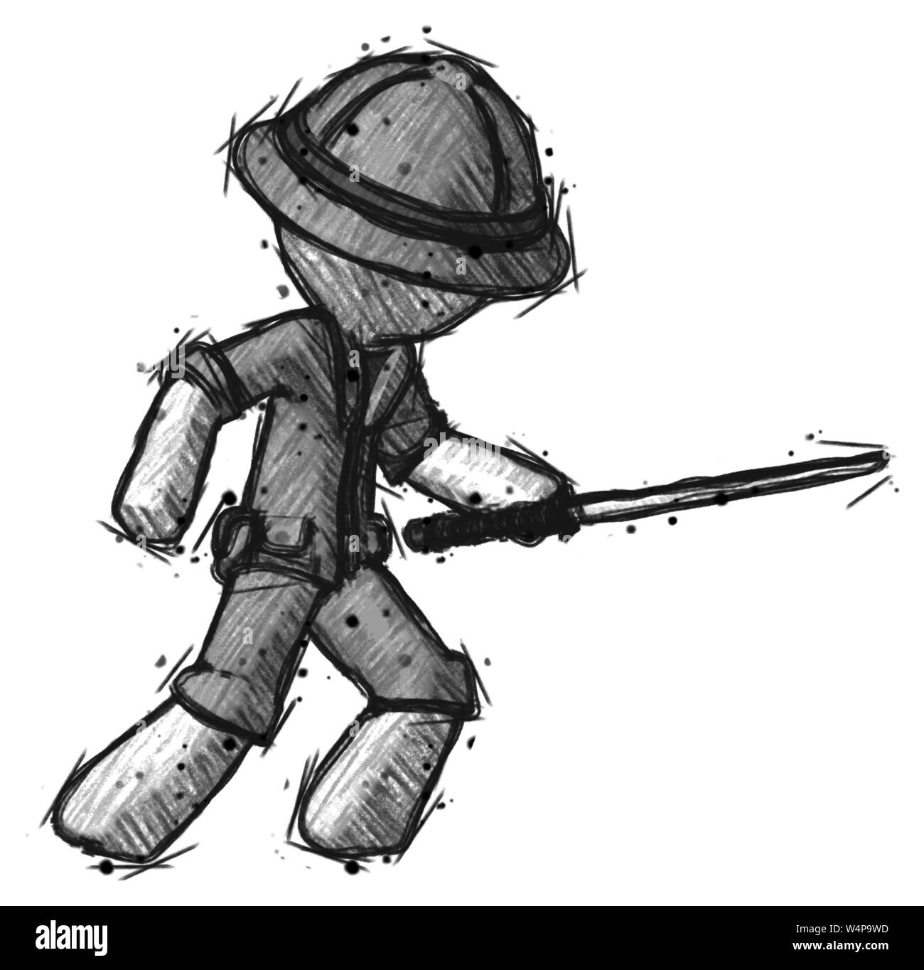 Samurai warrior drawing katana sword Foto e Immagini Stock in Bianco e ...