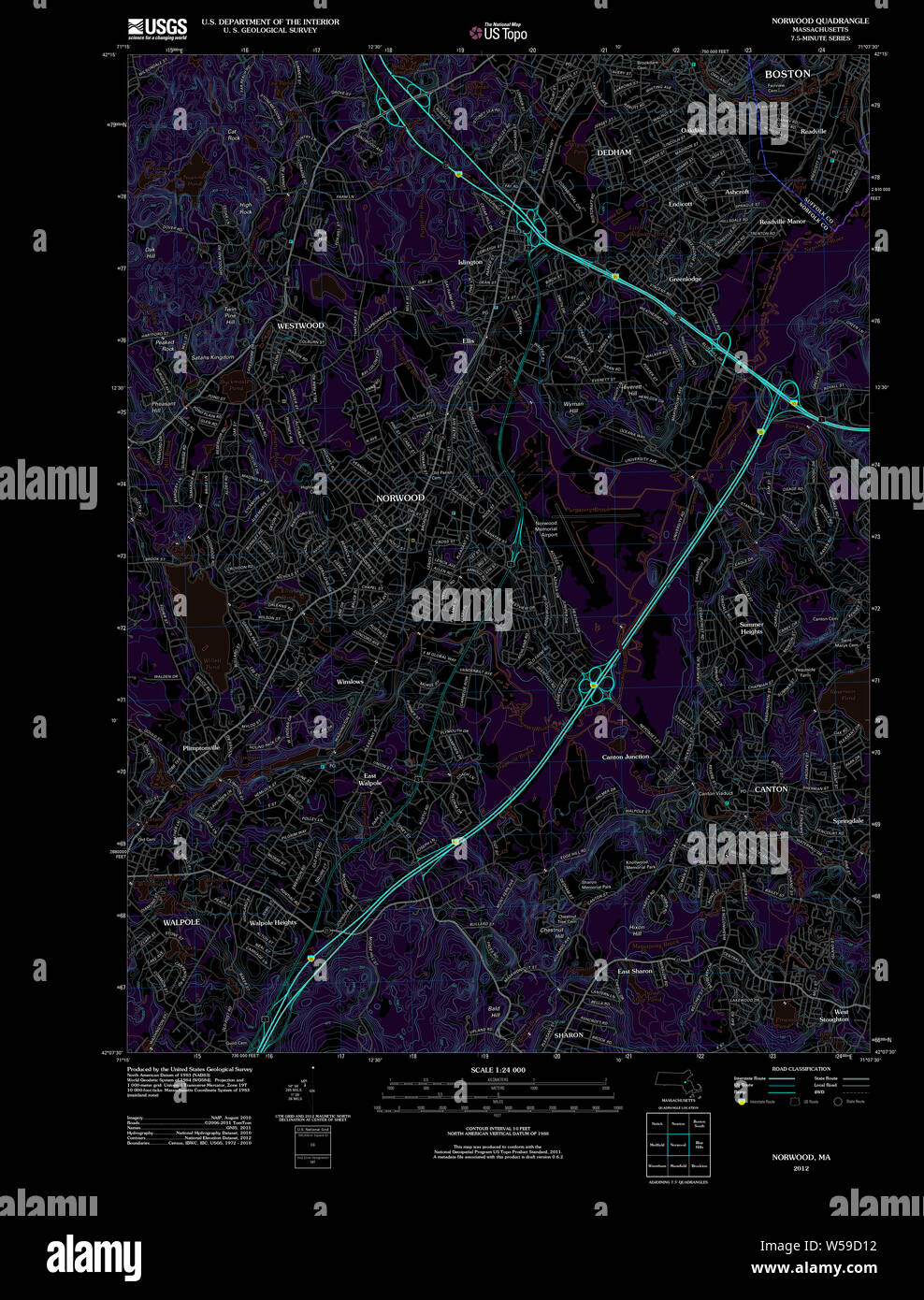 Mappa di norwood massachusetts immagini e fotografie stock ad alta ...