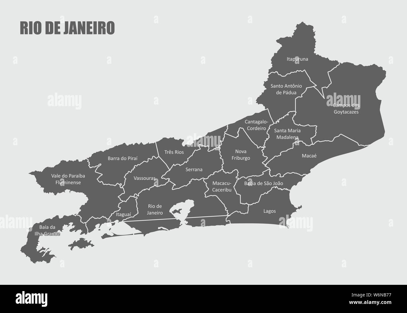 Mappa di rio de janeiro Immagini Vettoriali Stock - Alamy